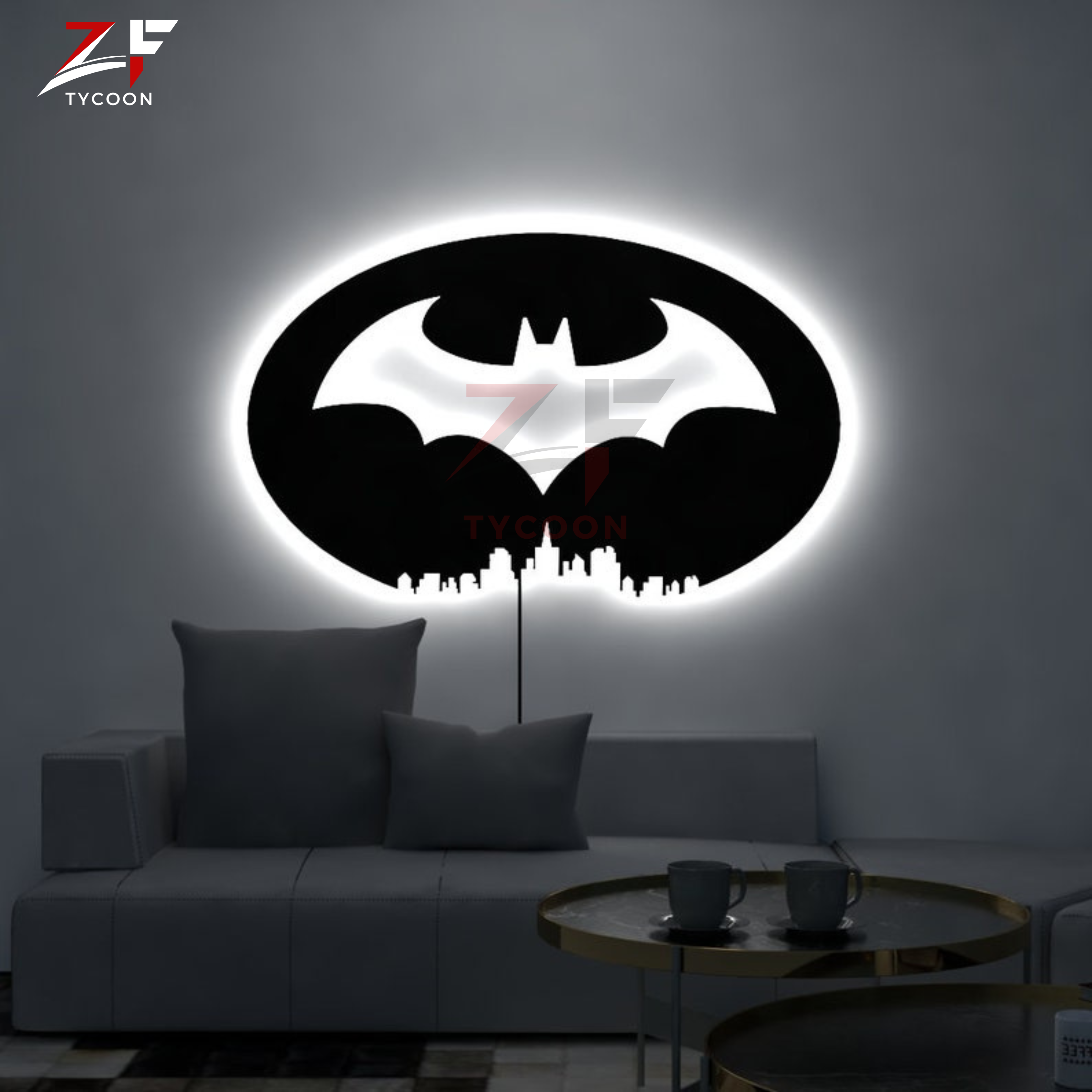 ZF Bat Gotham Inspired LED Wall Decor - Chic Silhouette Design for ...
