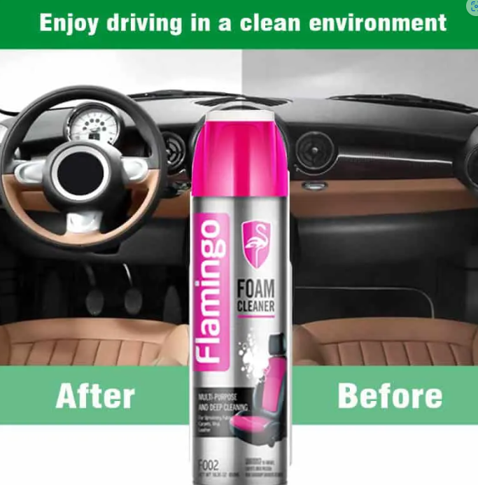 Multi-Purpose Flamingo Foam Cleaning Like Fabric, Carpet, Leather, Vinyl etc. Foam Cleaner ...
