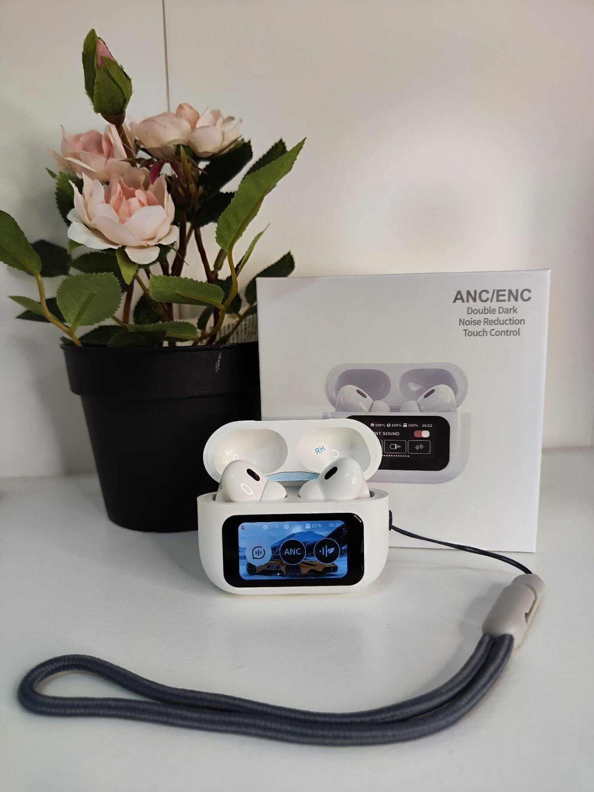 A9 pro 2 Touch Screen ANC Wireless Headset TWS Noise Cancelling Earbud ...