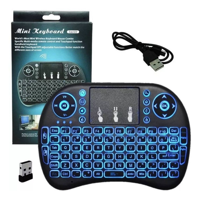 Mini Keyboard Wireless Controller with Touch-pad Mouse Combo RGB ...