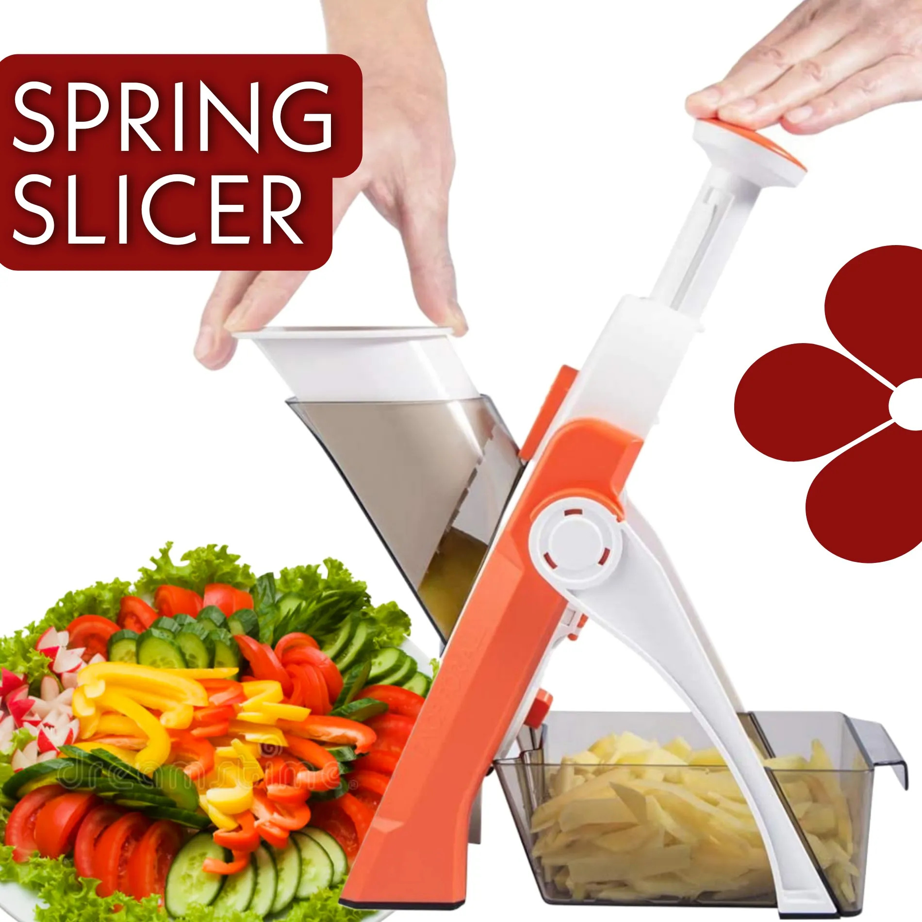 Mandoline Spring Slicer Vegetable and Fruits Cutter Meal Prep & More ...
