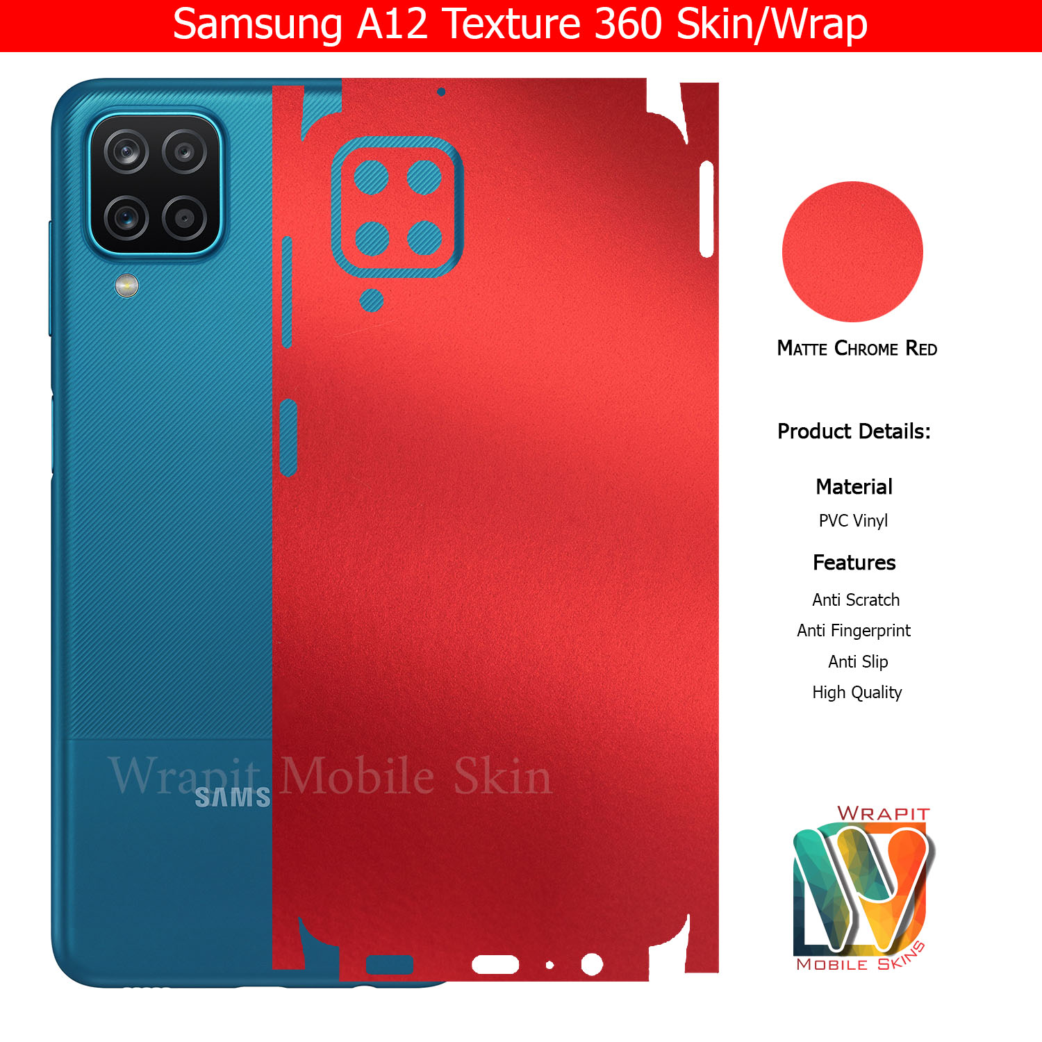 Samsung Galaxy A12 Skin/Wrap 360 Protection Sheet Carbon fiber/ Matte ...