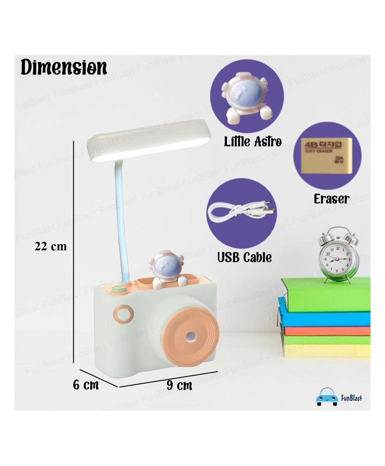 Led Table Lamp with Cute Pen Holder Children Bedroom College Dorm Eye ...