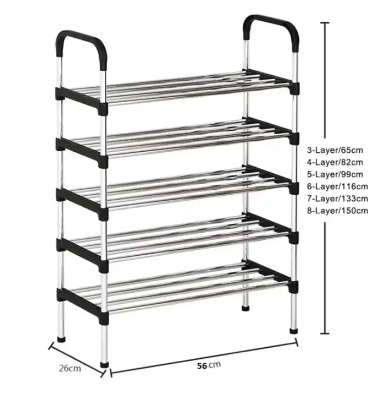 4/5/6/7/8 Layer Stainless Steel Layer Shoe Rack | Daraz.pk