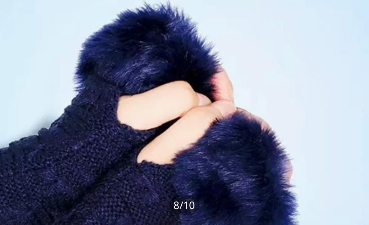 Faux Rabbit Fur Gloves For Women | Daraz.pk