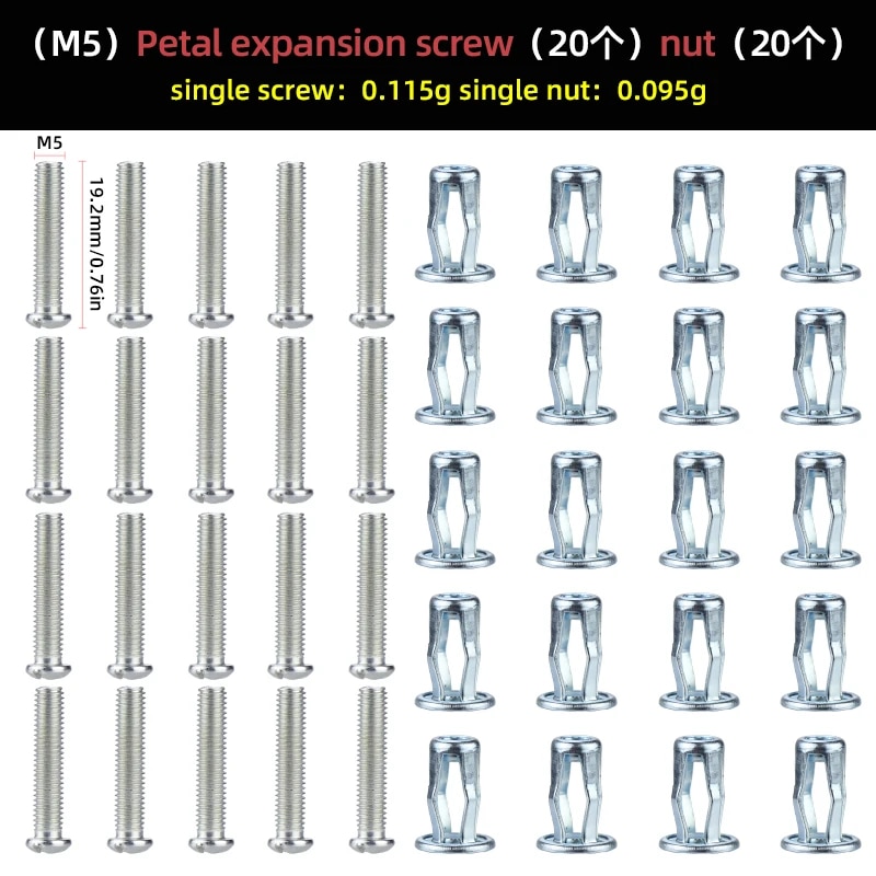 HIFESON 20pcs M4 M5 M6 M8 Petal Rivets Nut Car License Screw Jack Nuts ...