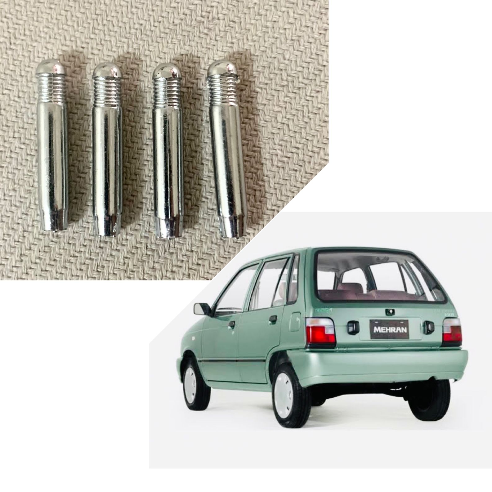 Pack of 4 Suzuki Mehran Car Door Lock Knobs Kit 4 pc Chrome | Daraz.pk