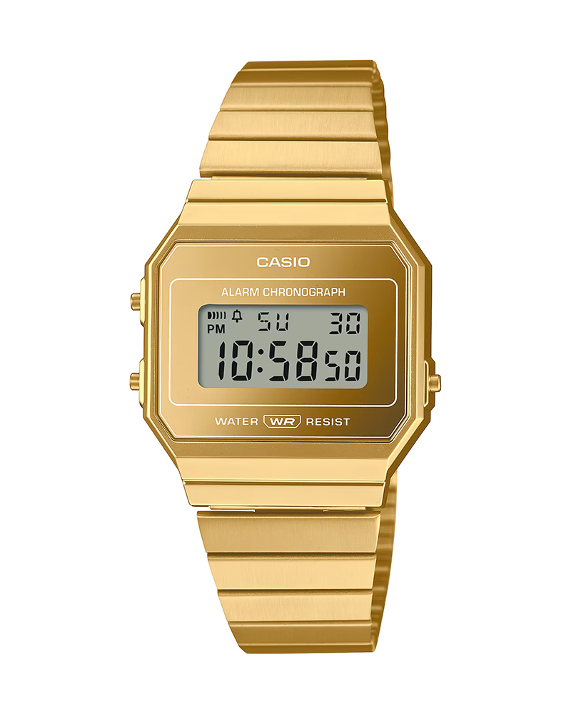 Casio General Vintage Gold Tone Resin Case Square Digital Stop Watch ...