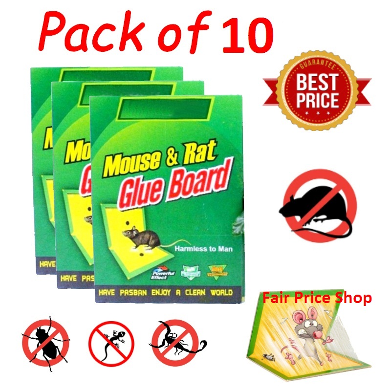 Pack of 10 Mouse trap Glue Traps Glue Traps Sticky Boards Mice Traps ...