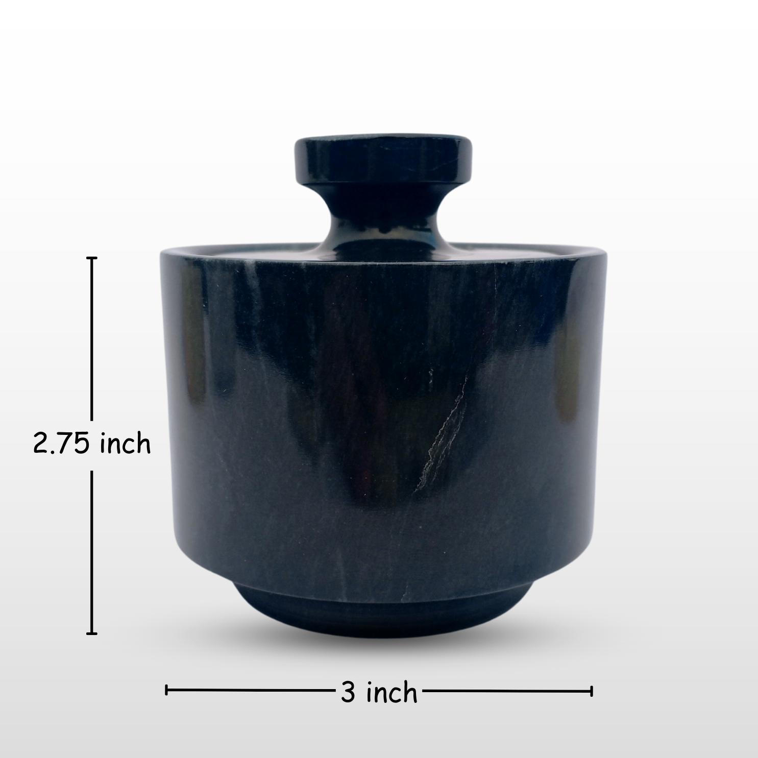 Handcrafted Jet Black Marble Salt and Sugar Cellar with Dual Use Lid ...