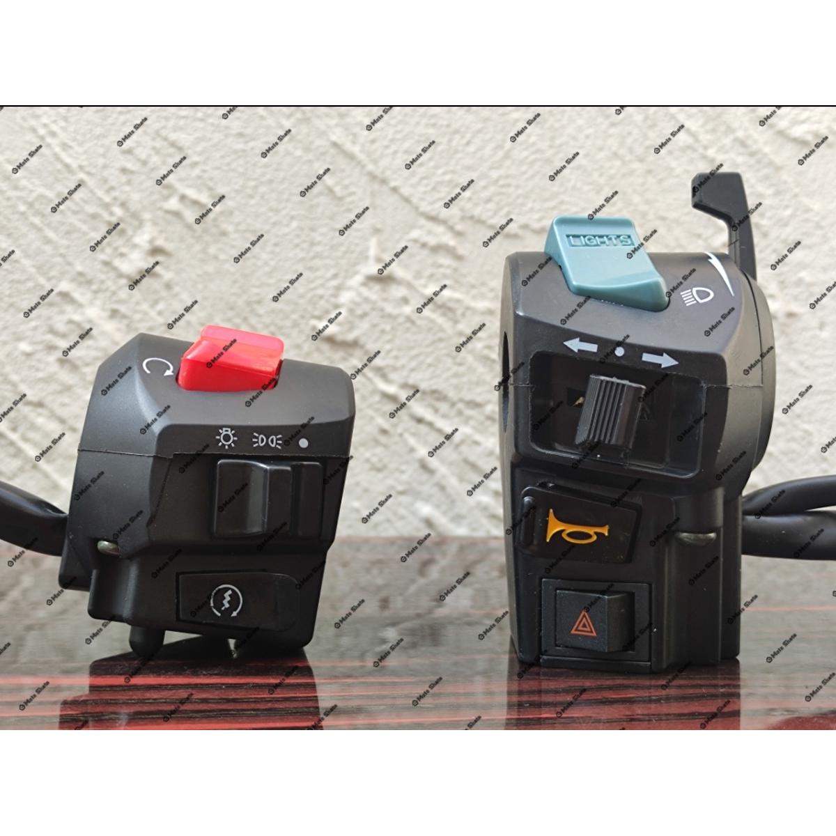 Motorcycle Handle Bar Switch Assembly Grips Set 10 Functions Universal ...