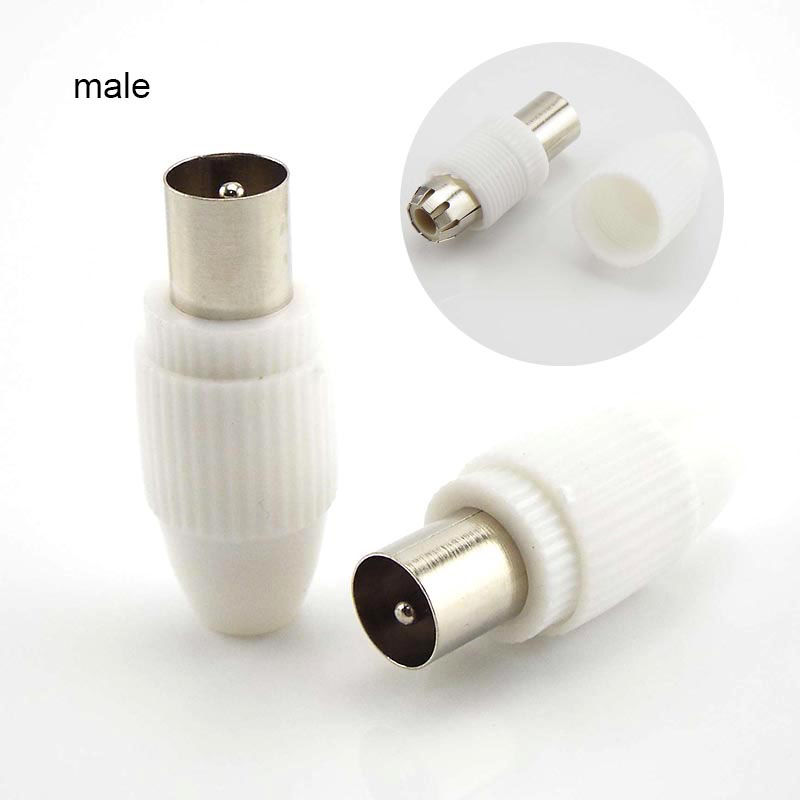 RF TV male to Male Female to Female Plug Jack socket cable Connector ...