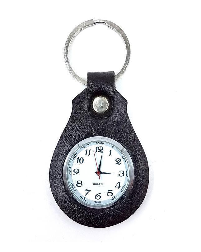Leather Key Chain With Working Clock Keyrings Keychains Key Chains ...