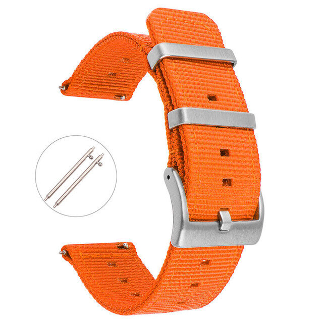 18mm 20mm 22mm 24mm Weave Nylon Strap Stainless Steel Hoop Buckle Watch ...