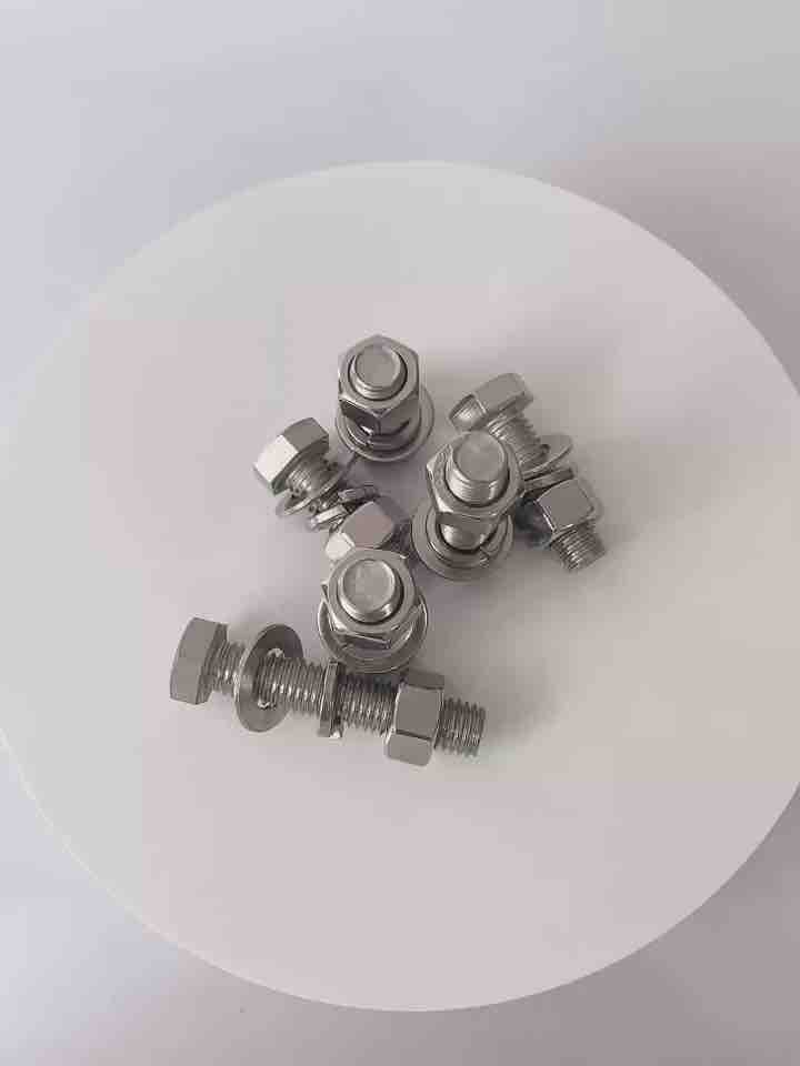 M6M8 Hexagon Bolt 304 Stainless Steel Screw Nut Set Daquan Combination Extended Screw Cap Flat ...