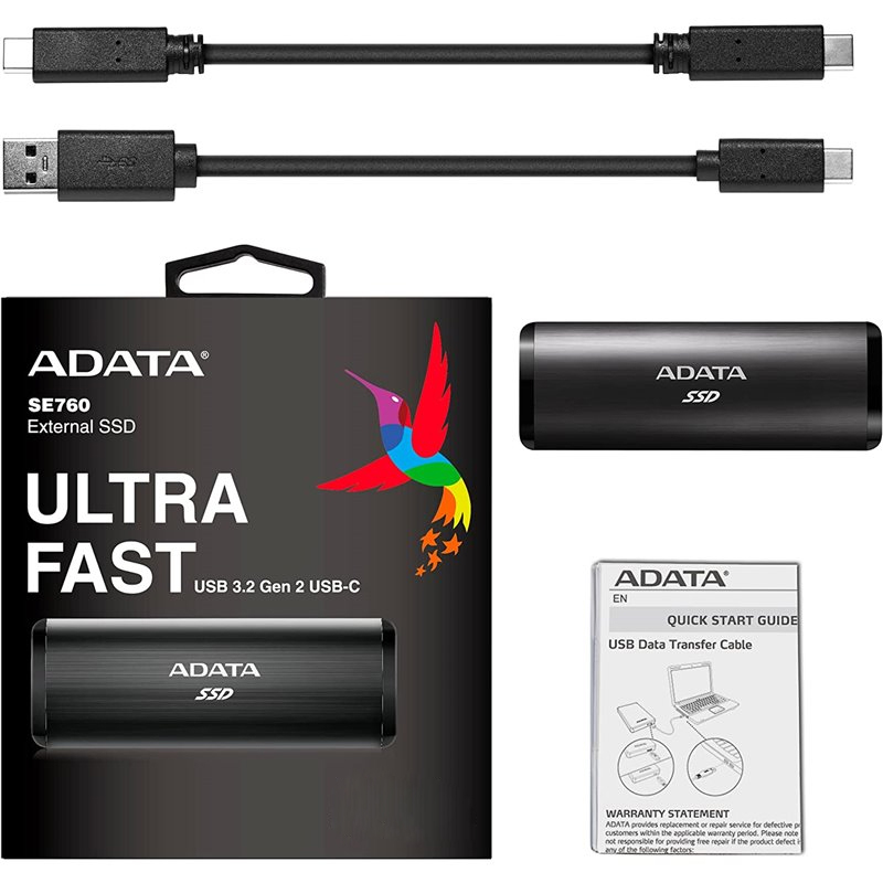 Adata Elite SE760 Ultra Fast 1TB 2TB USB 3.2 Gen 2 USB-C External SSD ...