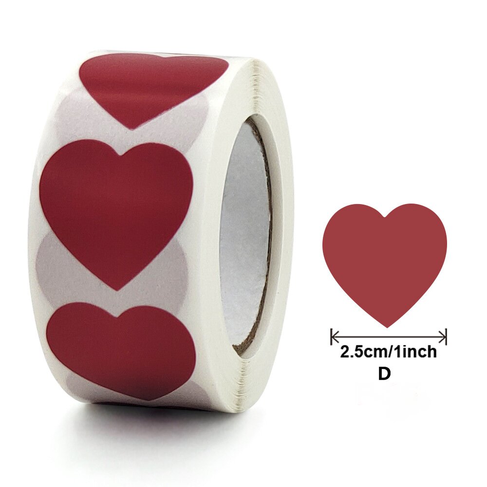 Panda Online 500PCS/Roll Colored Self-adhesive Heart-shaped Sticker ...