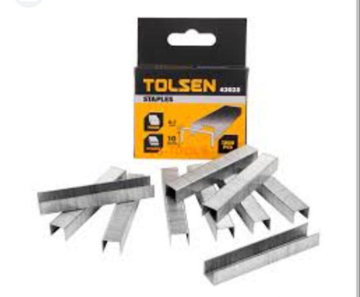 Tolsen 1000pcs Staple Gun Pins Tacker Staples Wire Refill (0.7 x 8 x ...