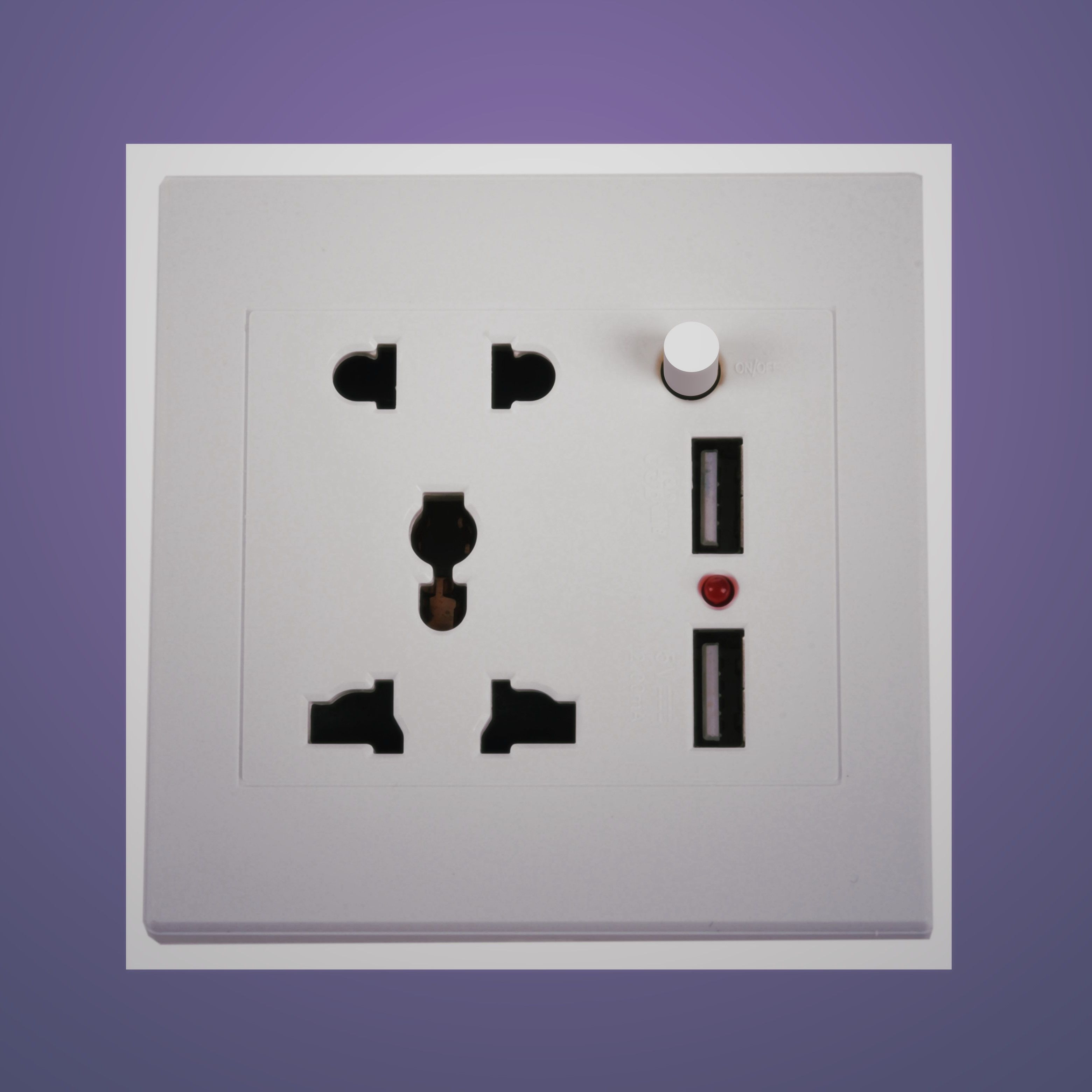 Multi Socket Switch Board with Dual USB Port , Wall Power Socket with ...