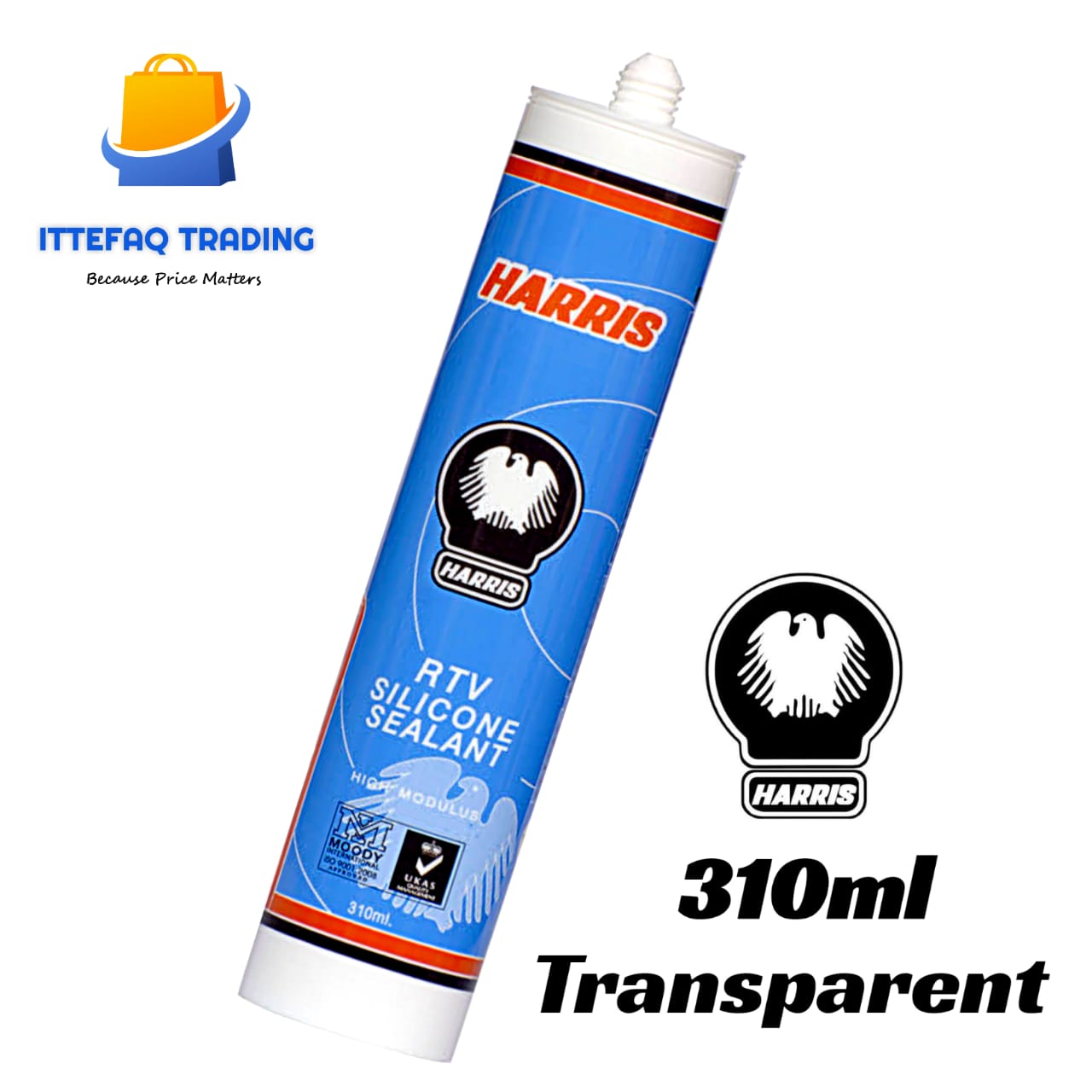 HARRIS RTV Silicone Sealant 20g & 50g Tube & 310ml (Transparent/Clear ...