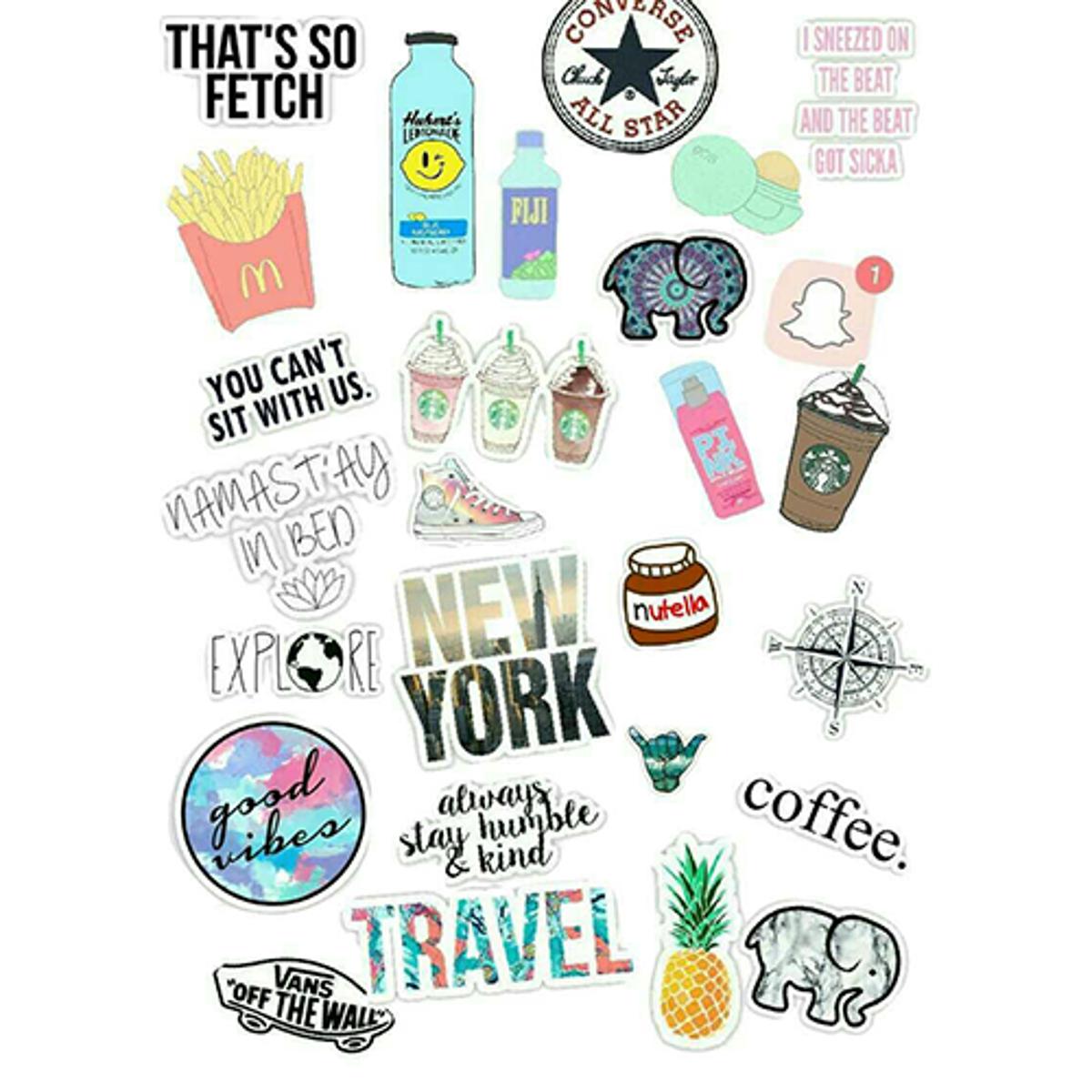 Colorful cool A4 size Uncut Aesthetic Sticker Multicolor |Stickers for ...