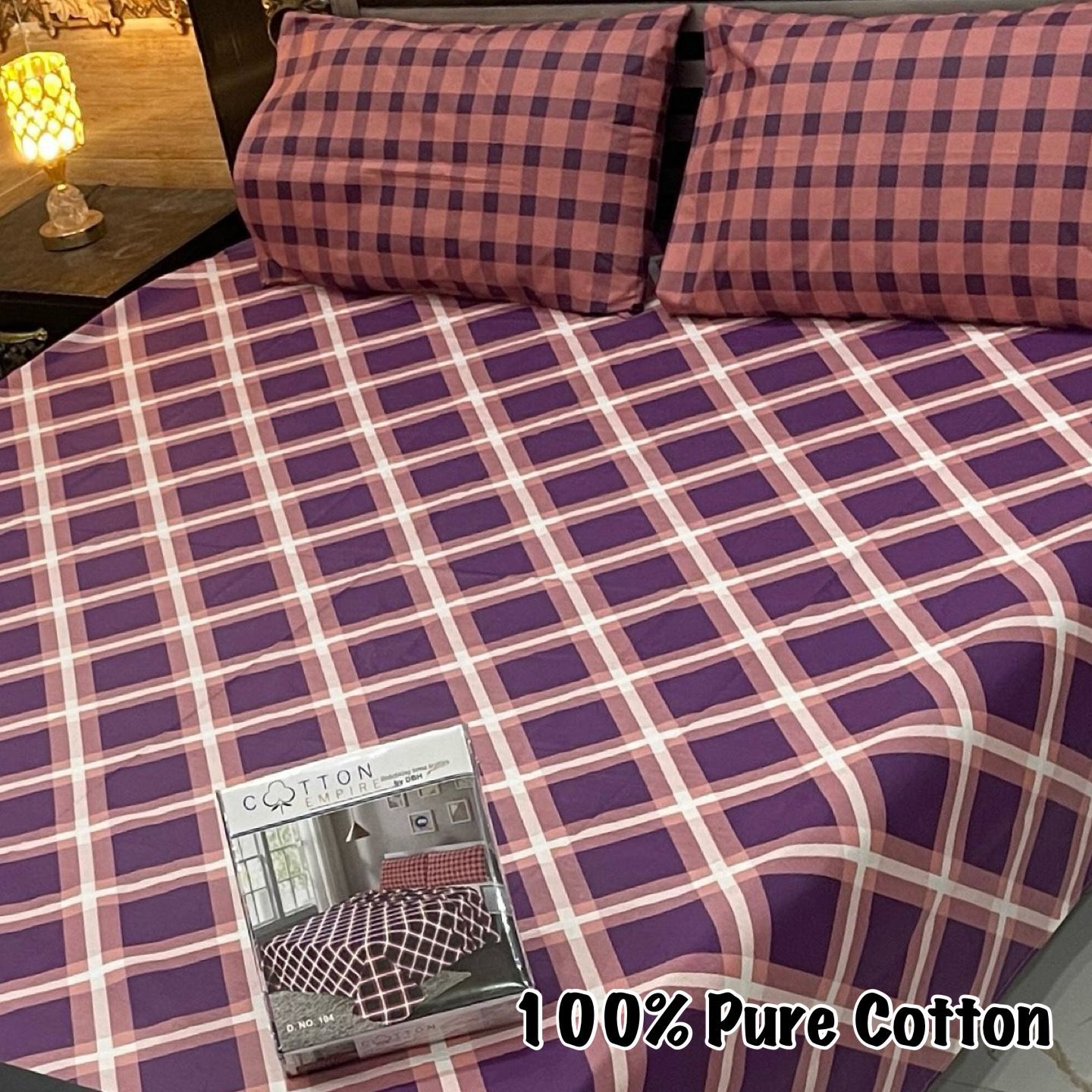 100% Pure Cotton King Size Double Bedsheet with 2 Pillow Cover Export Quality Bedsheet | Daraz.pk
