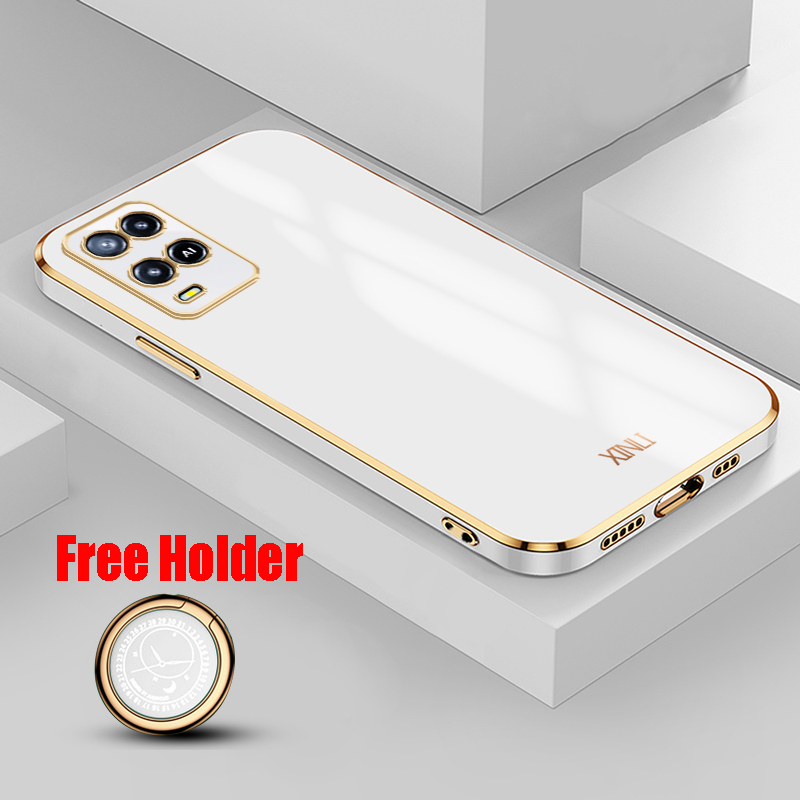 Biruiqu for OPPO A54 Back Cover Luxury 6D Plating Frame Shiny Bling ...