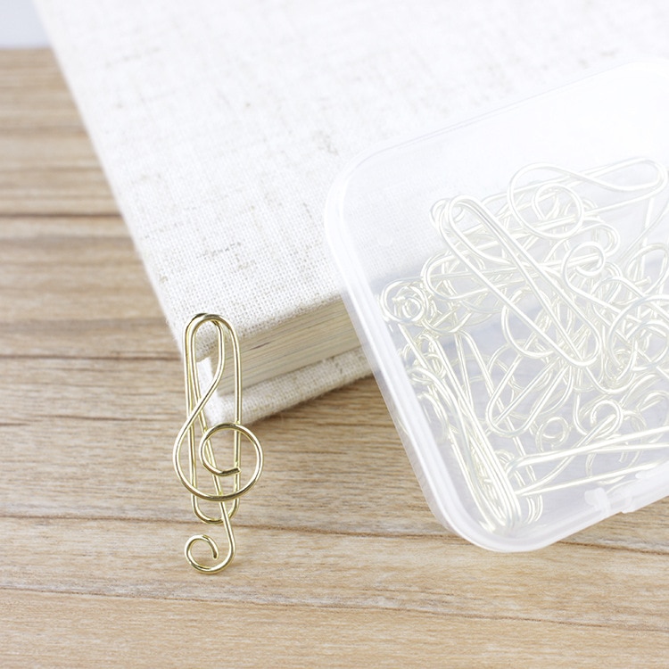 20pcs Mini Rose Gold Note Paper Clips Decorative Gold Music Binder ...
