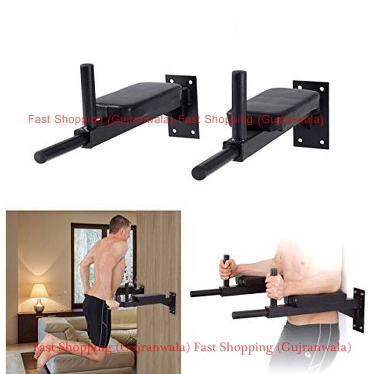 Wall Mounted Knee Bend Leg Raise Dip Bar Abdominal / Dipping Station ...