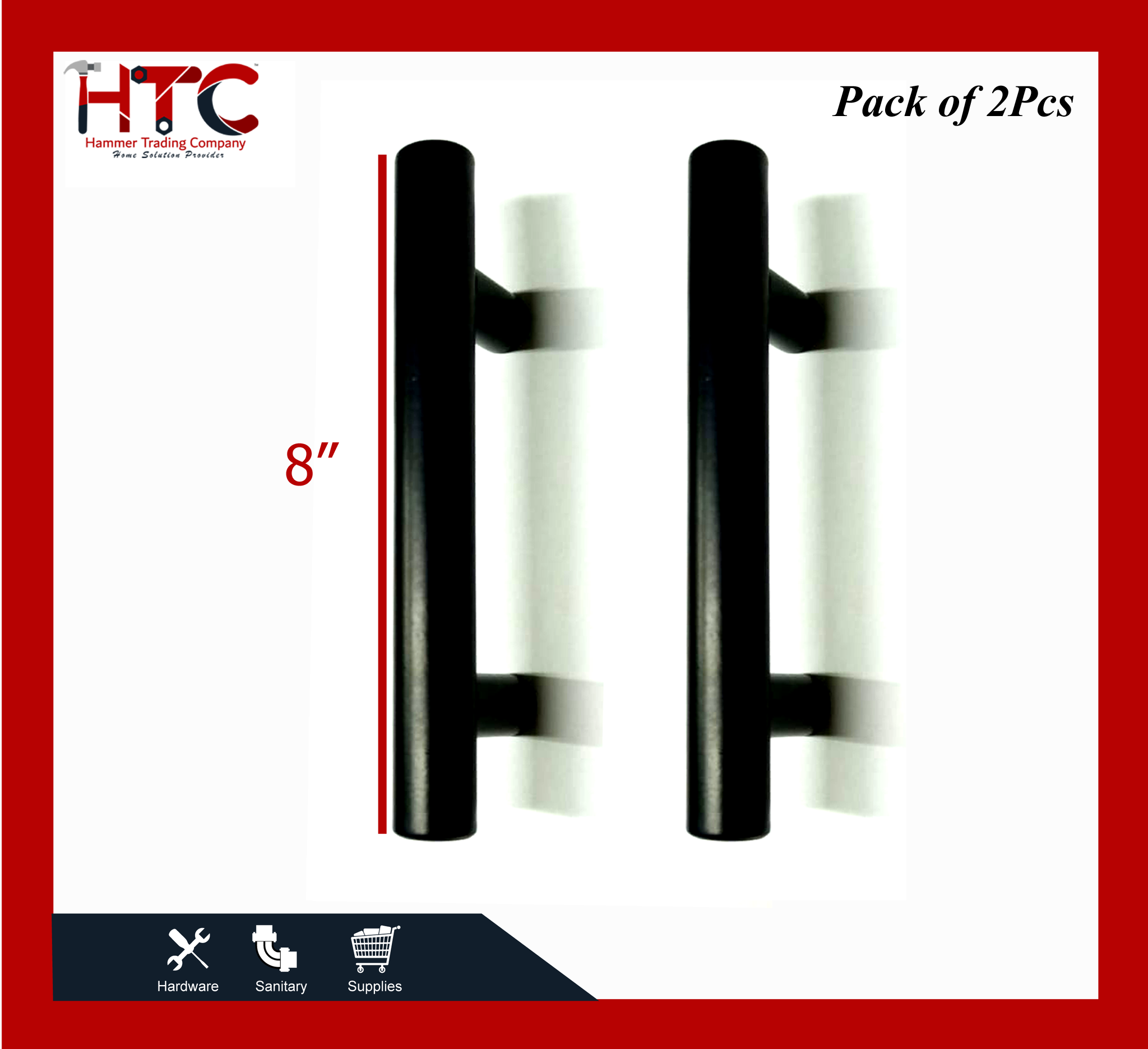 Rod Handle for Cabinet - Black Finish | Stainless Steel Drawer ...