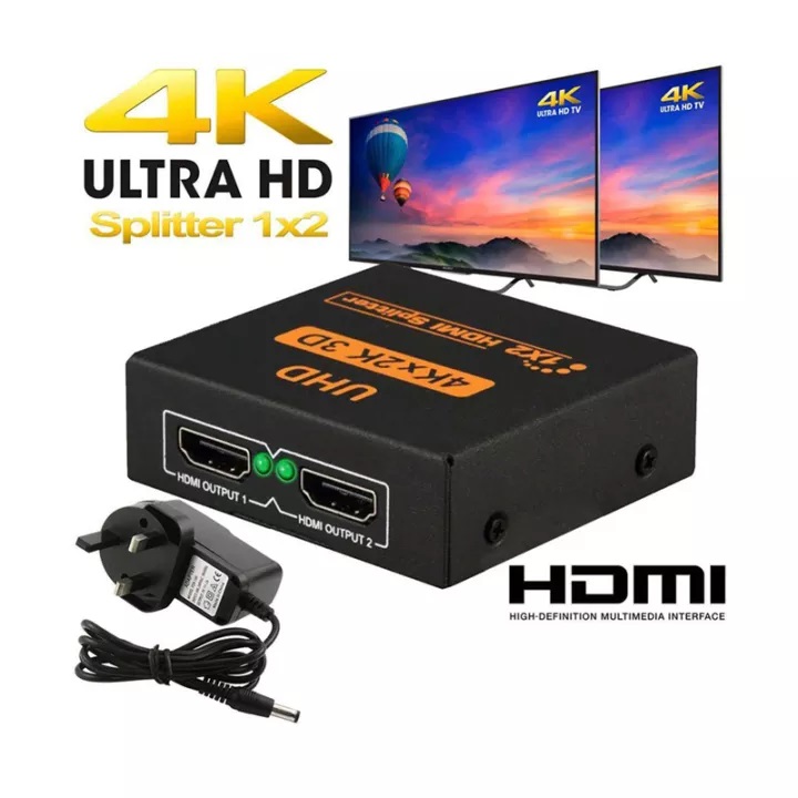 HD 4K x 2K 2 Port HDMI Splitter 1x2 Repeater_ Amplifier 3D HU | Daraz.pk