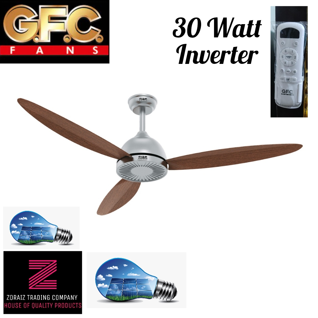 GFC Ceiling Fan 56 Inch Spring Model 30 Watt Inverter Remote Control Pure Copper Wire | Daraz.pk