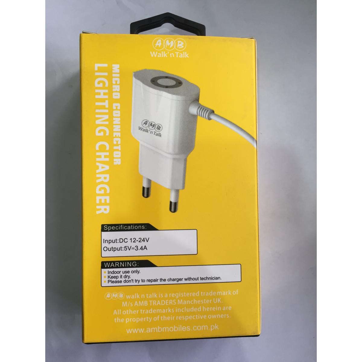 AMB walk n Talk lighting charger 3.4 A output | Daraz.pk