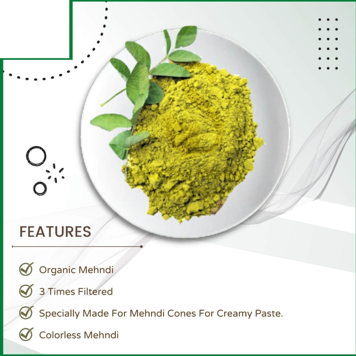 Colorless Organic Mehndi Powder for Mehndi Cones and Practice hands ...