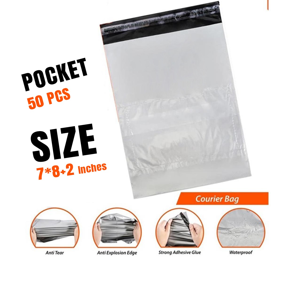 Mini Courier Flyer Bag with Pocket - Plain Flyer - MP logo (7x8 + 2 ...