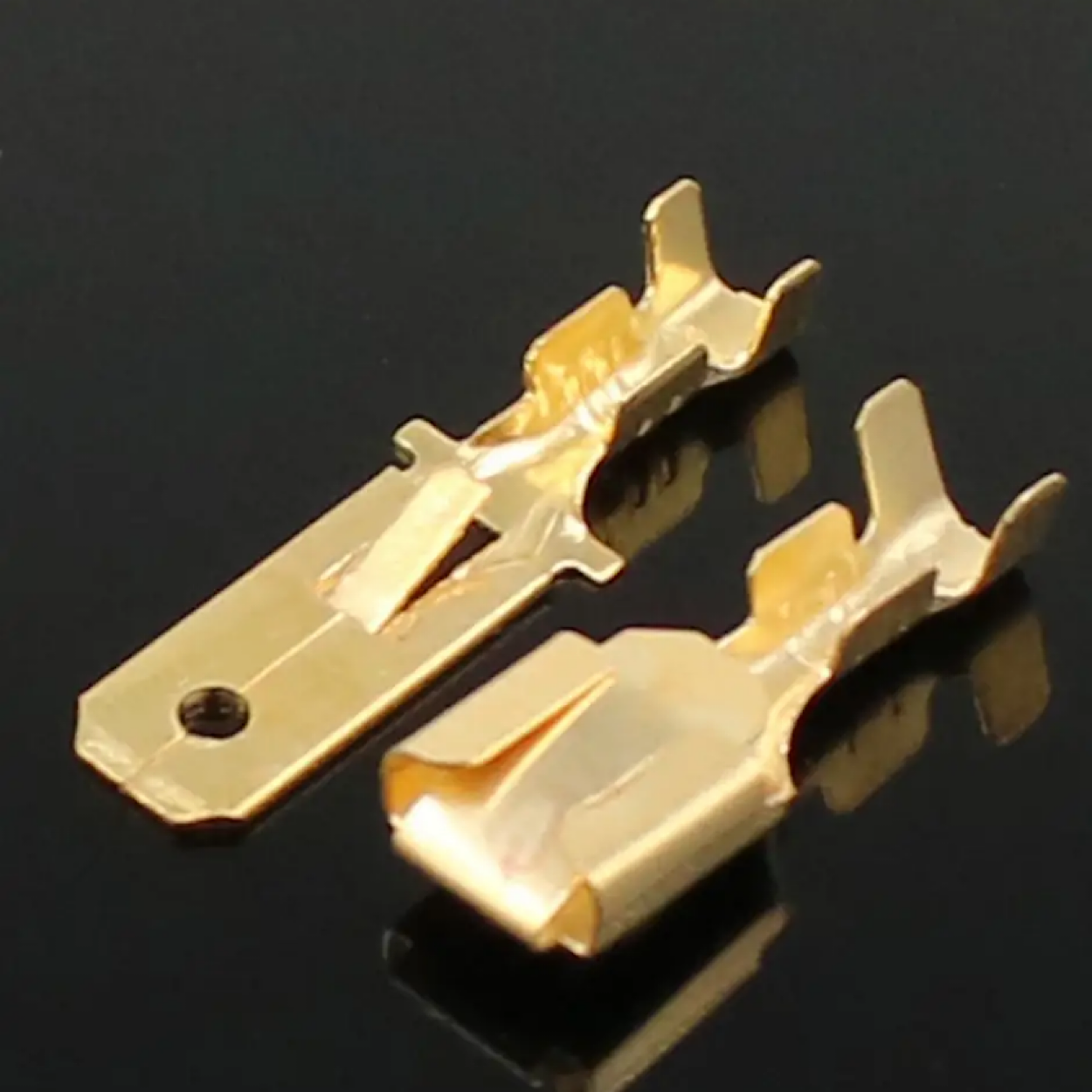 6.3mm Automotive Crimp Terminal Male Female Spade Connector Brass Auto ...