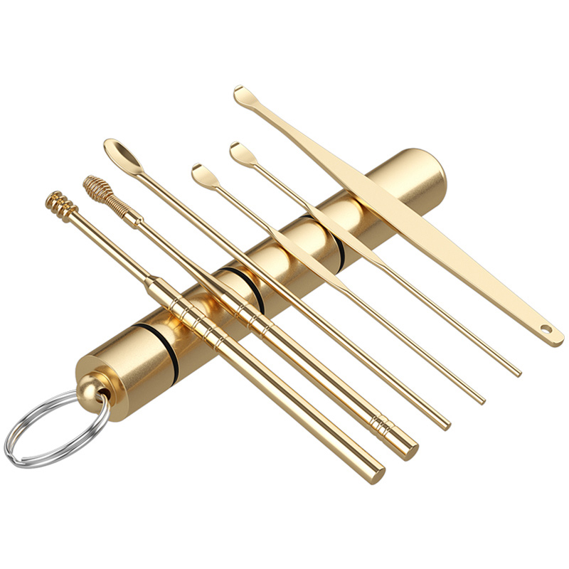 Portable 6 Piece Set Ear Pick Ear Cleaner Earwax Removal Tools Kit Ear ...