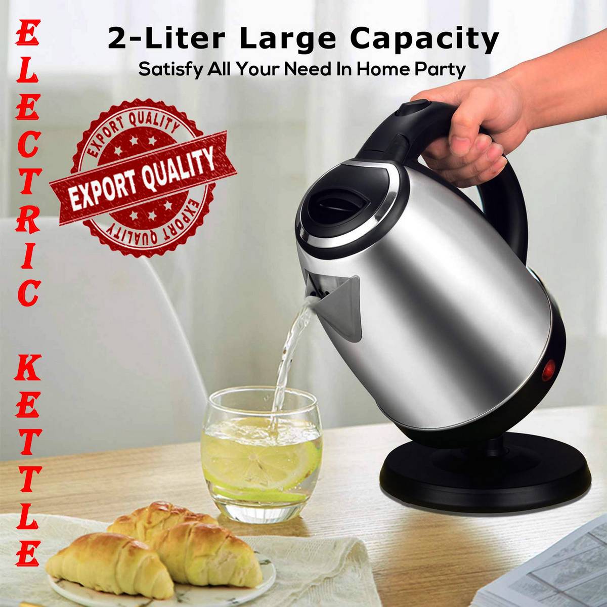 Electric Kettle Water Boiler Kitchen Appliances Stainless Steel body ...