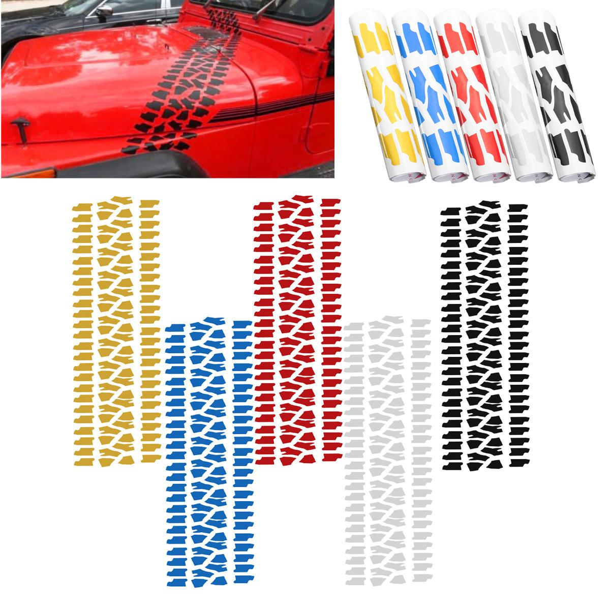 Commonly 8"x 23" Car Vinyl Hood Body Side Tire Tread Decal Sticker ...