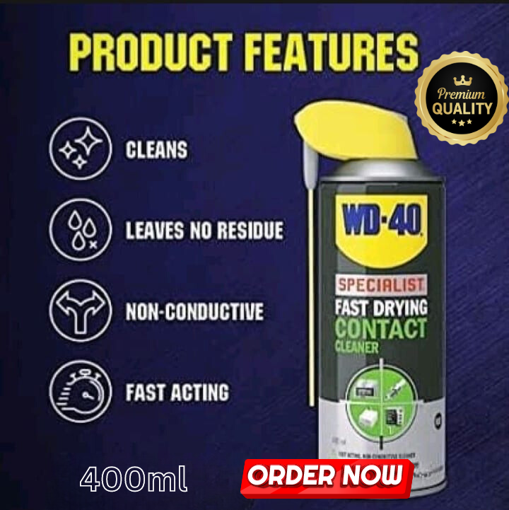 "WD40" Fast Drying Contact Cleaner with Smart Straw - 400ml Multi ...