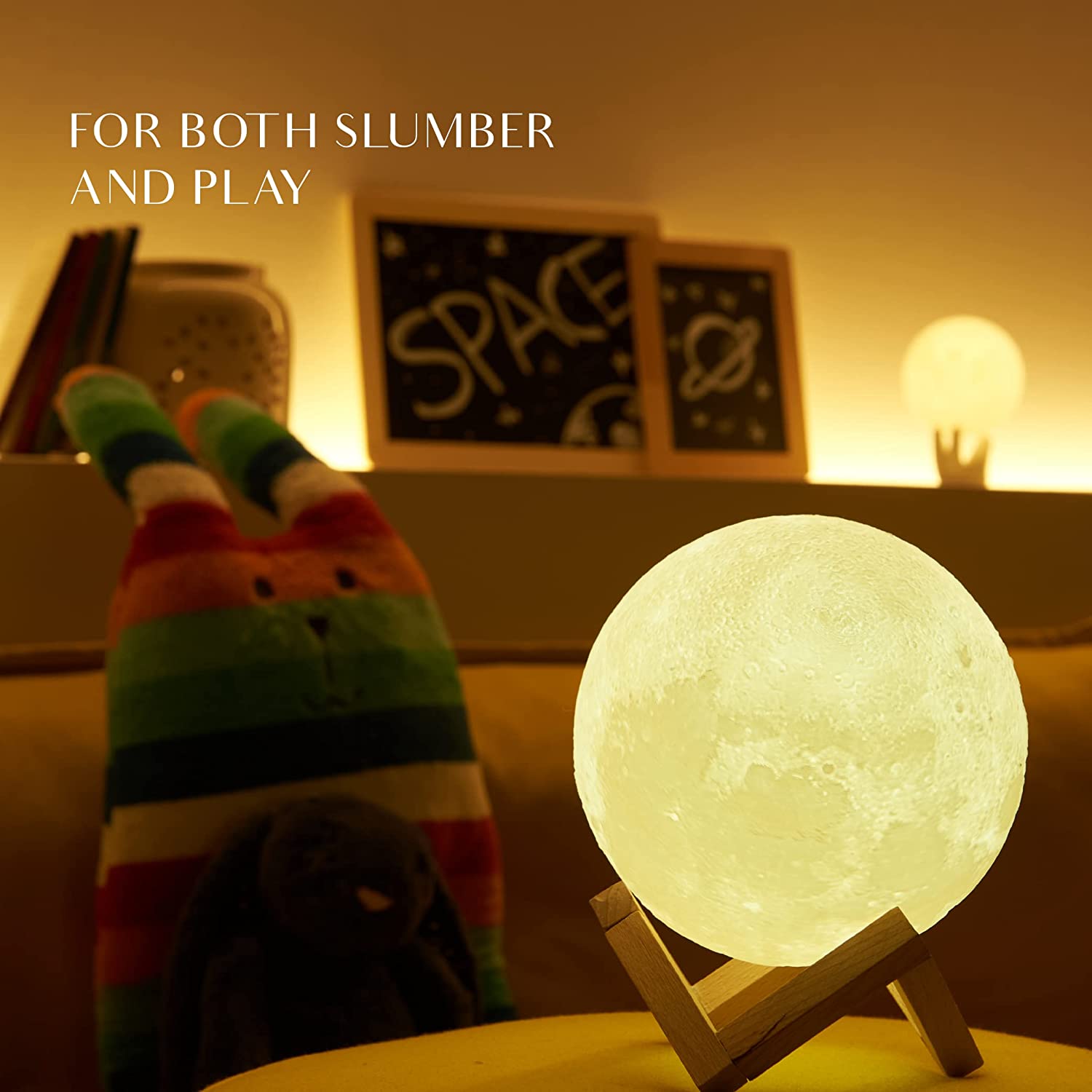 Mind Blowing 3D Moon Lamp Light with stand / Moonlight sensation/ Home ...