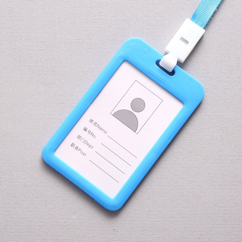 Waterproof ID Card Holder with Rope Transparent Work Name Card Holders ...