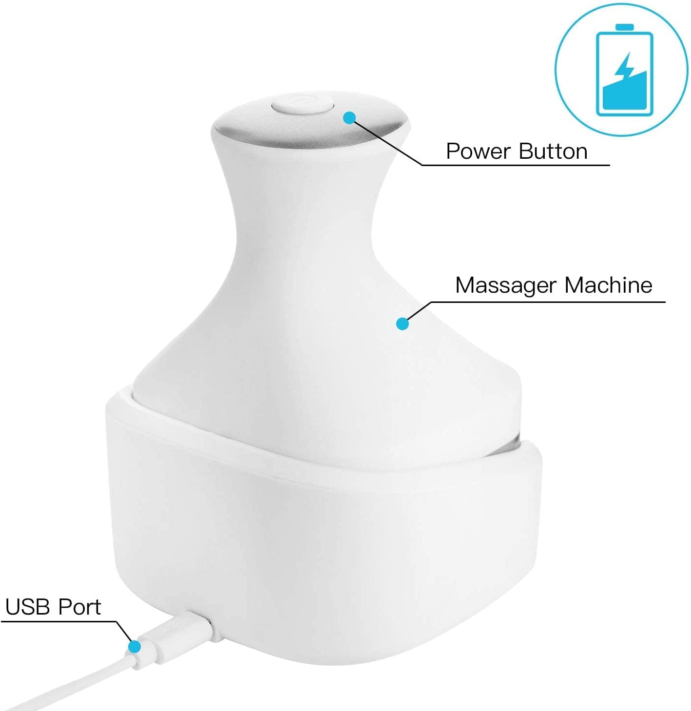 Electric Wireless Hair Scalp Massager / USB Rechargeable Portable ...