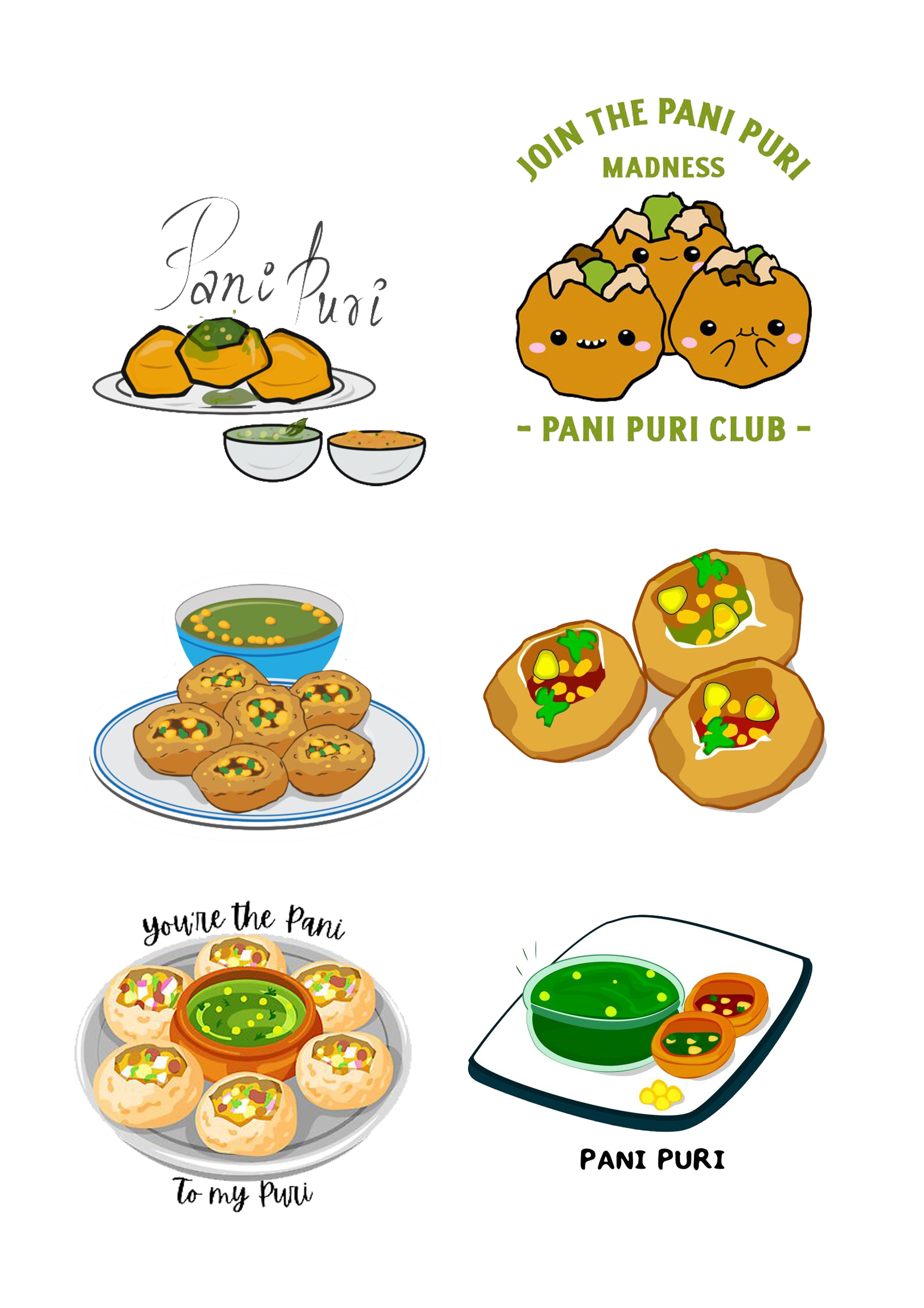 Pani Puri Club Sticker - 3 inch x 2 inch - Also Custom Stickers ...