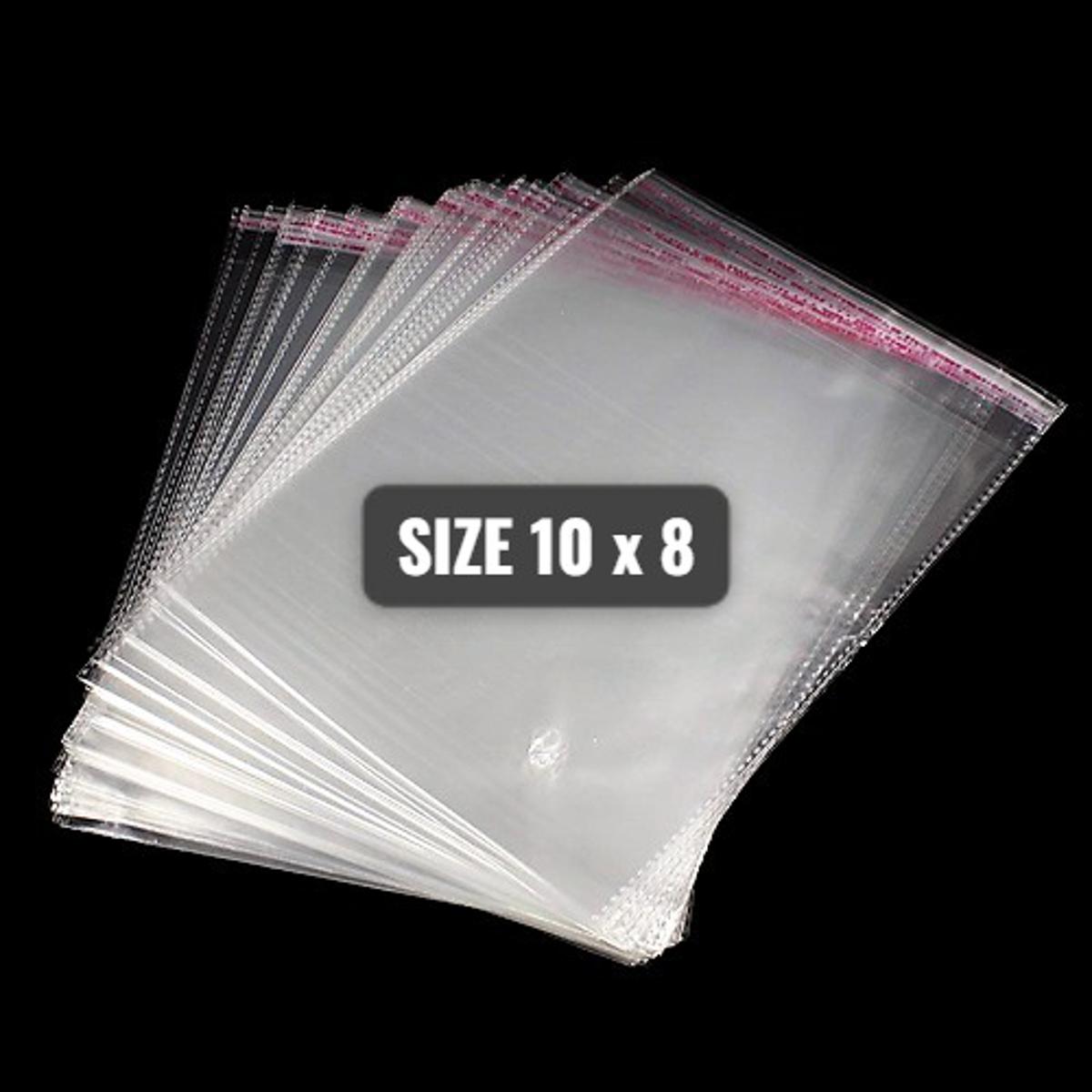 Transparent Plastic Poly Bag 8 x 10 Inches Size Bundle of 50 Sealable ...