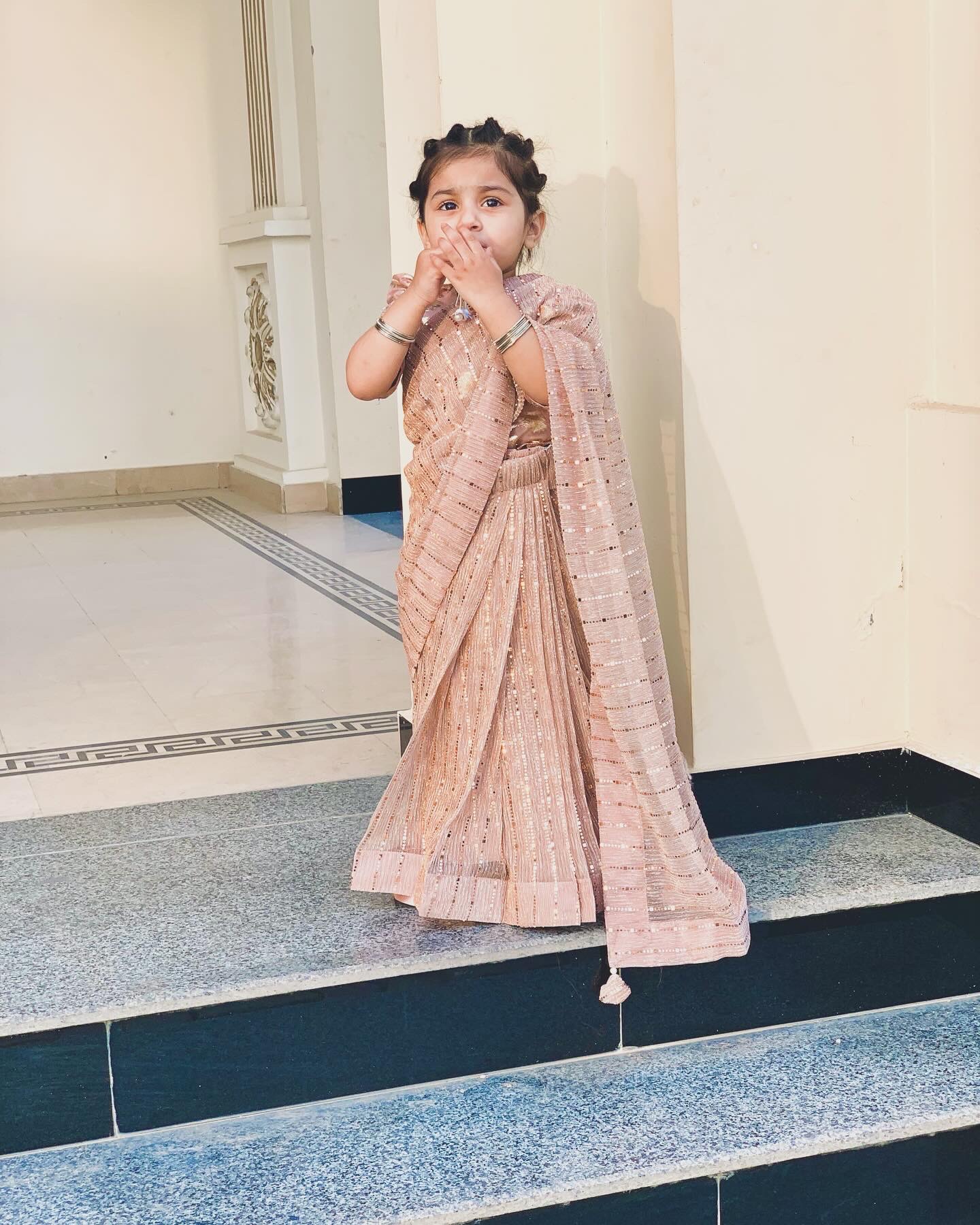 Stitched Moonlight Saree in Rose Gold Color | Daraz.pk
