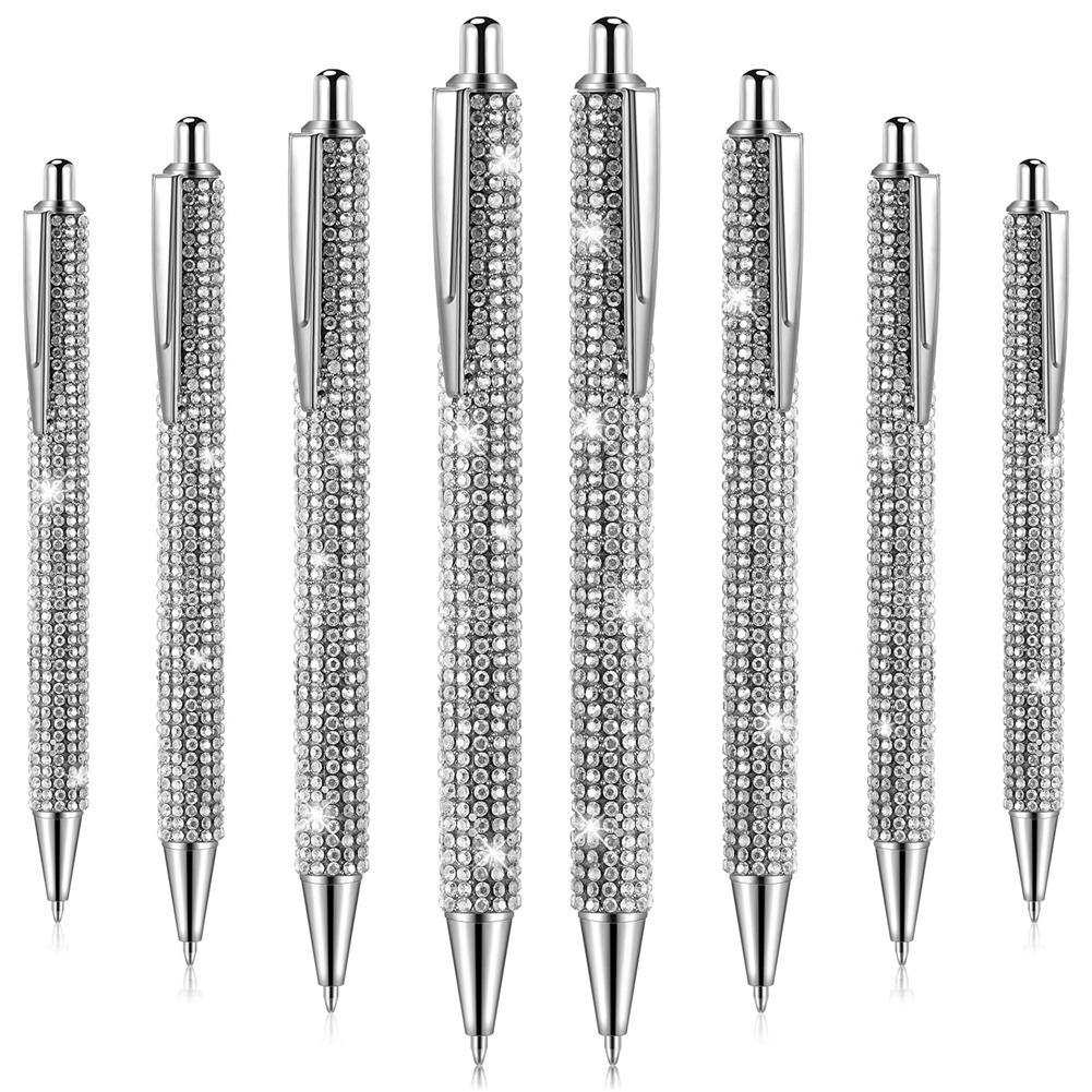 8Pcs Cute Pen Bling Diamond Pens Christmas Rhinestones Gift Metal ...
