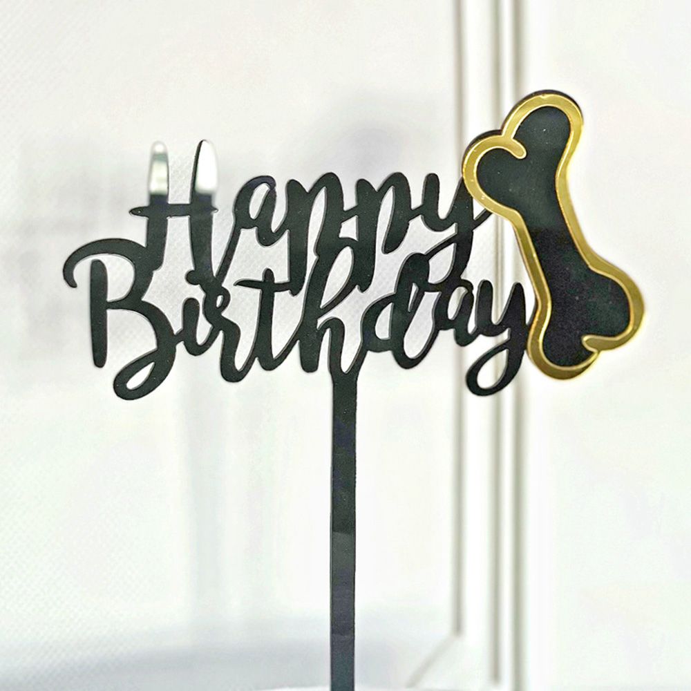 New Dog Bones Pattern Happy Birthday Cake Topper Dogs Birthday Cake ...