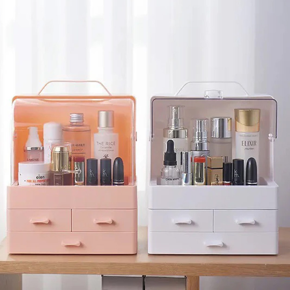 Cosmetic Makeup Organizer Display Table Storage Box with Drawers ...