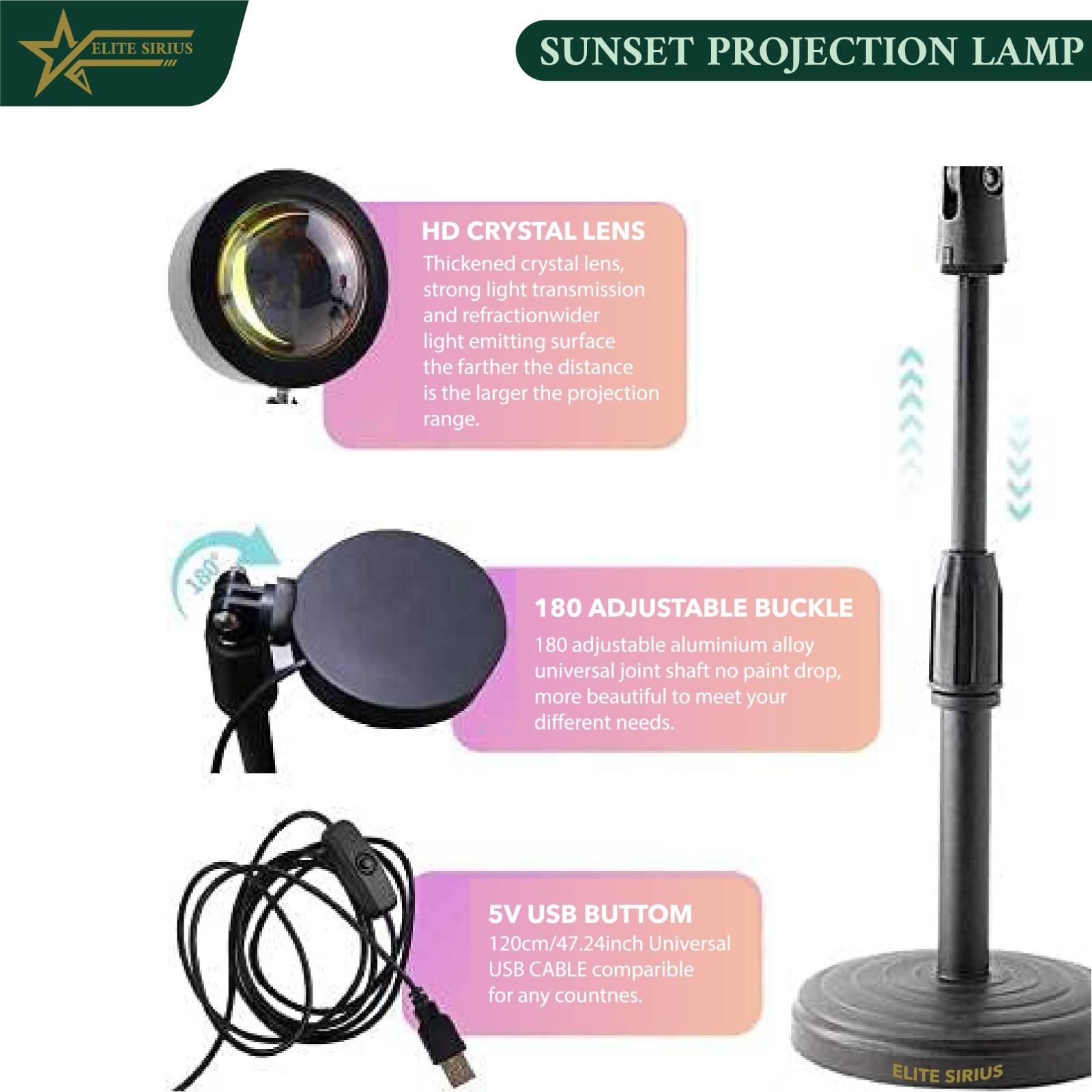 Sunset Projector Lamp, 16 Color RGB Sunset Lamp, Sunset Table Lamp ...
